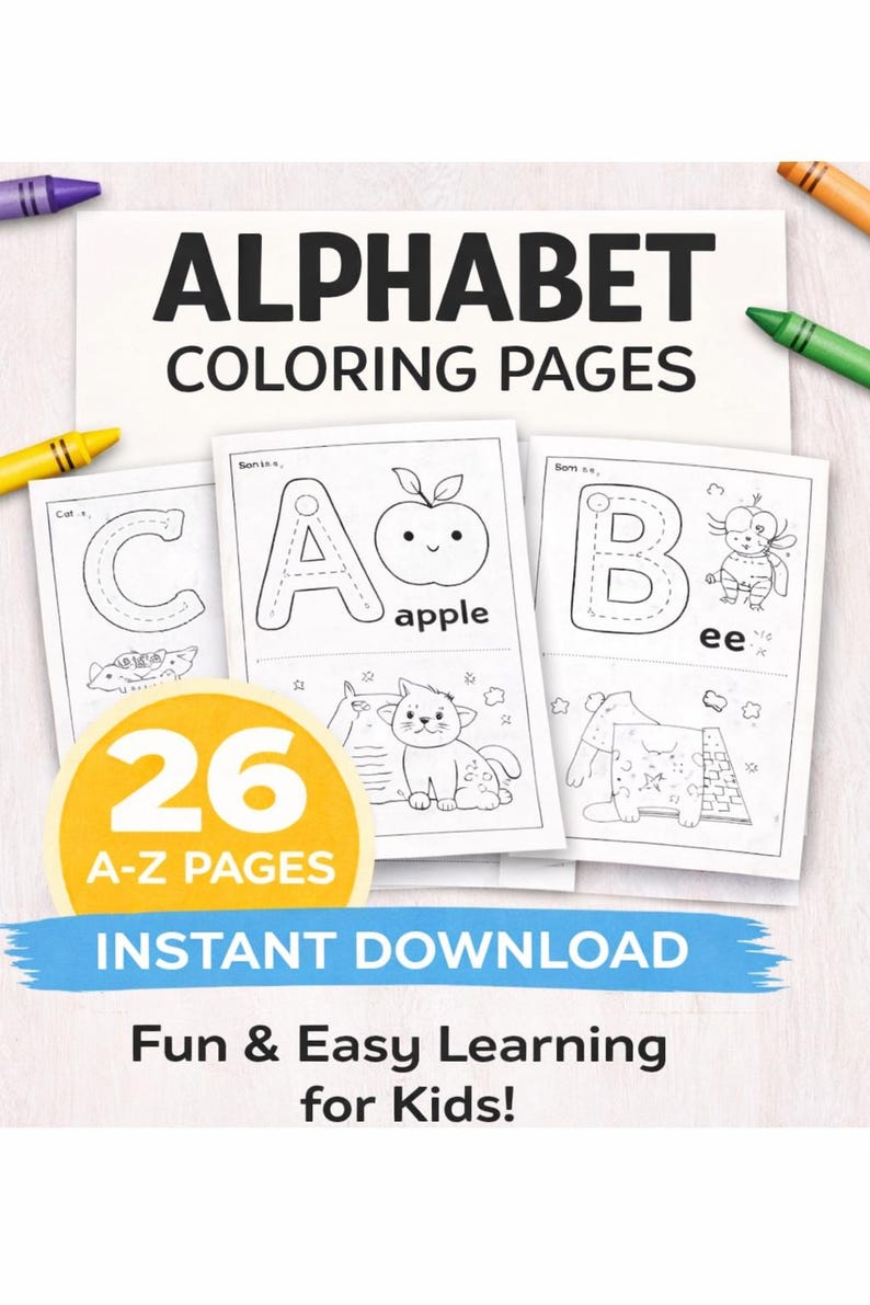 Alphabet Animal Coloring Pages | A-Z Preschool Learning Activity ...