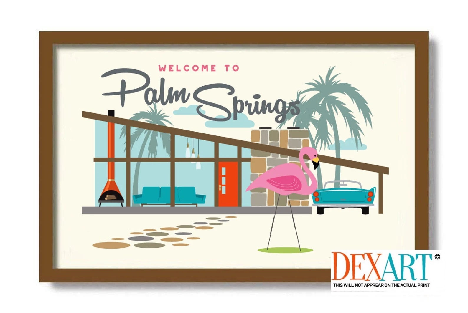 Palm Springs Art Print Mid Century Modern Wall Art Retro - Etsy