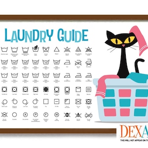 Laundry Room Guide Care Symbols, Atomic Cat Mid Century Modern Art ...