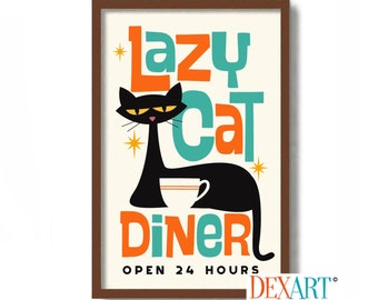 1950s Style Atomic Diner Sign Retro Futurism Painted Space - Etsy