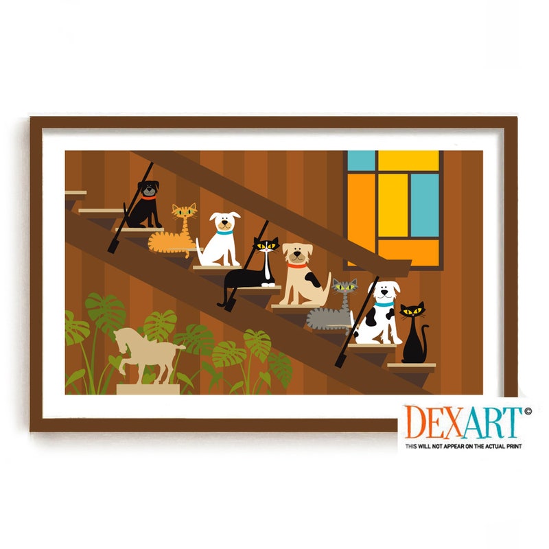 Mid Century Dog Art - Etsy