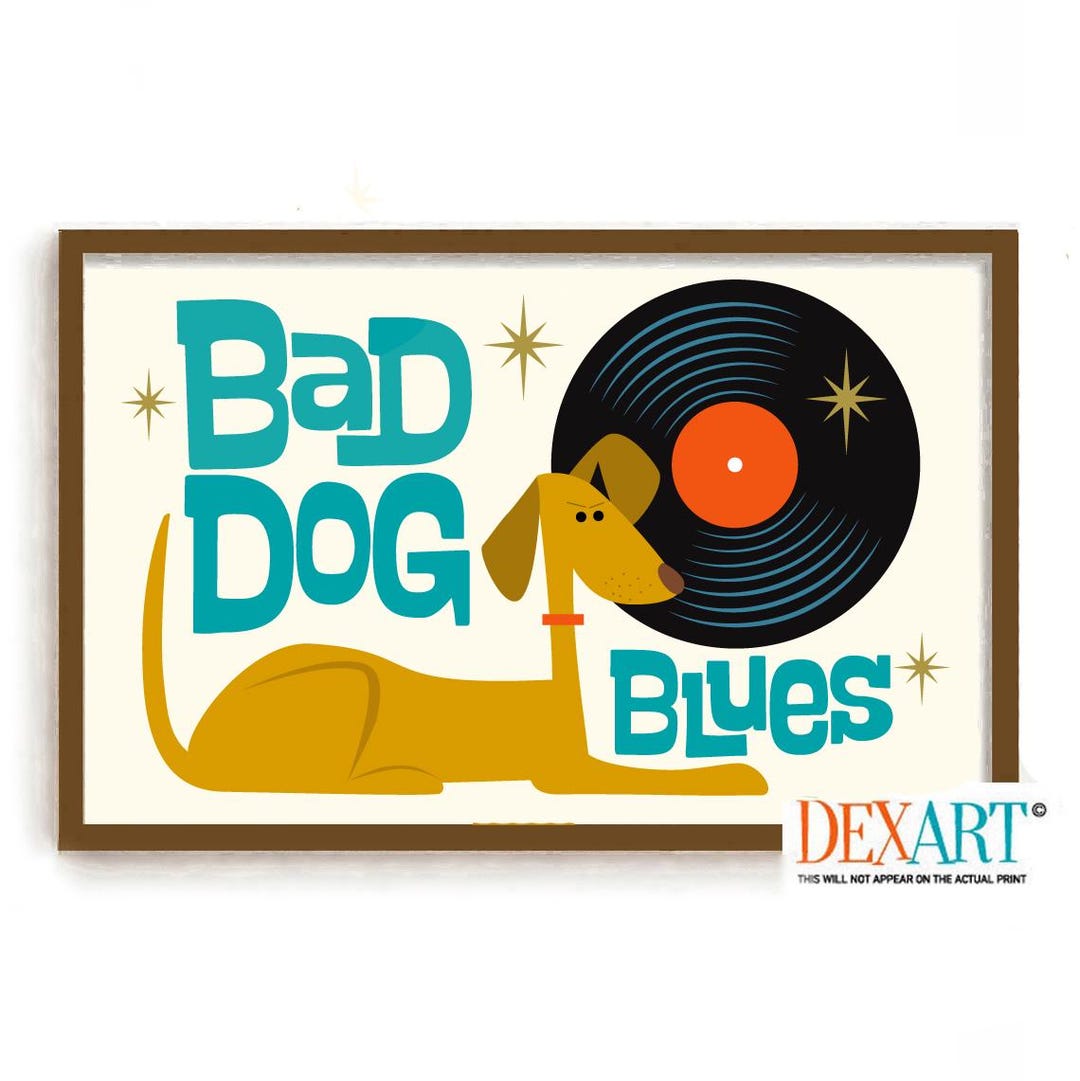 Mid Century Modern Dog Wall Art Print, Atomic Dog Lover Gift, Retro ...
