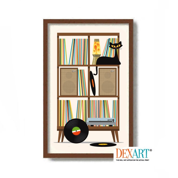 Atomic Cat Wall Decal - Etsy