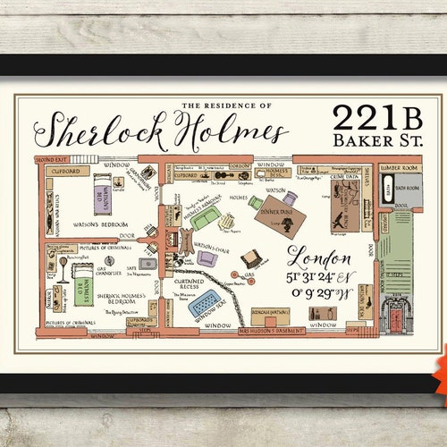 Sherlock Holmes Print Artwork Printable Wall Art 221B Baker | Etsy Canada