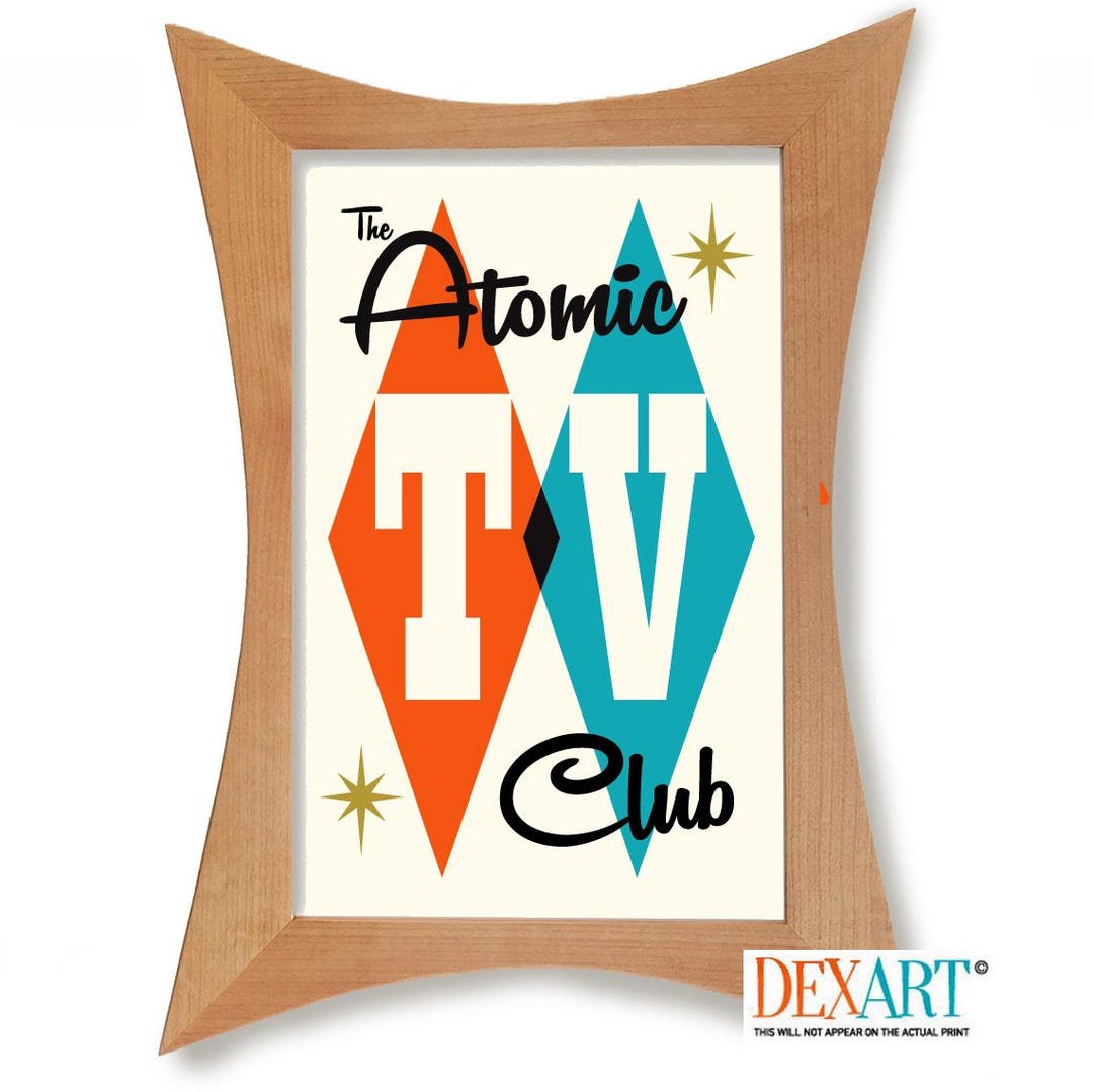 Atomic Age TV Wall Art Print, Mid Century Modern Atomic Decor, Vintage ...