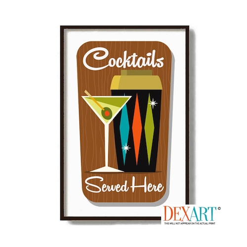 Cocktail Sign Signature Cocktail Poster Martini Art Print - Etsy