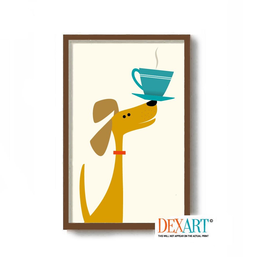 Labrador Retriever Coffee Wall Art Print, Coffee Lover Kitchen Wall Art ...