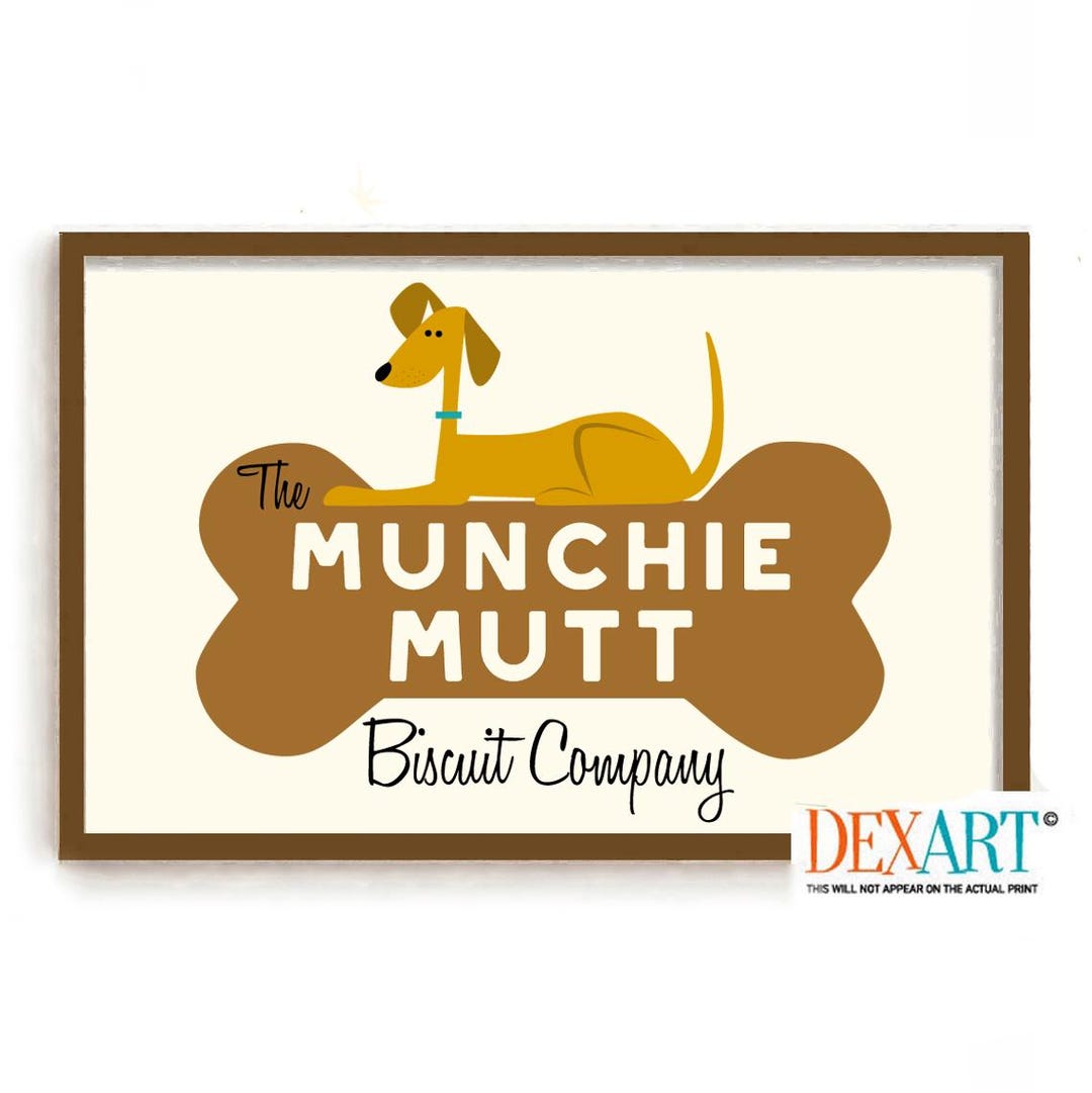 Mid Century Modern Labrador Retriever Dog Art Print, Bakery Sign, Atomic Dog Lover Gift, Mutt ...