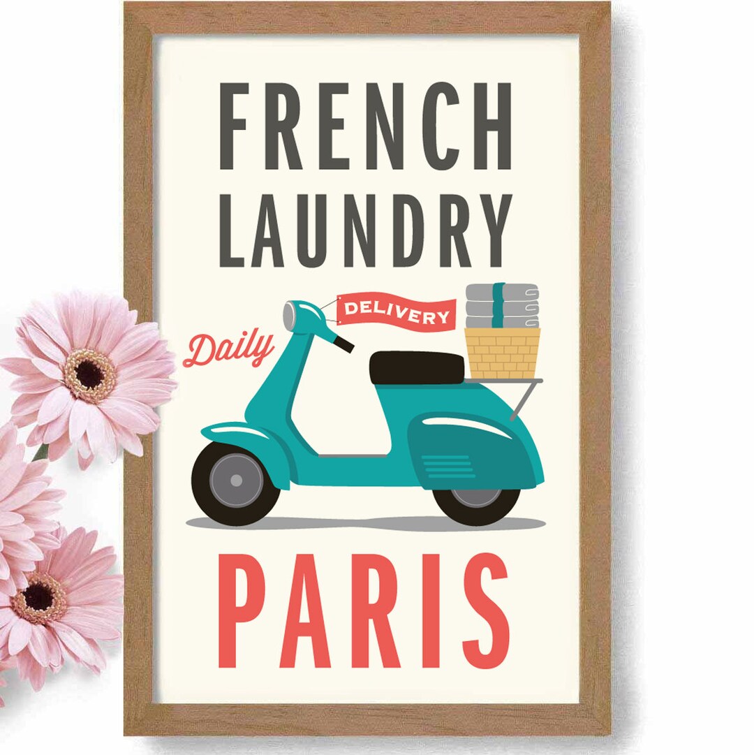 French Laundry Room Art Mid Century Modern Decor Idea Wash Dry Fold ...