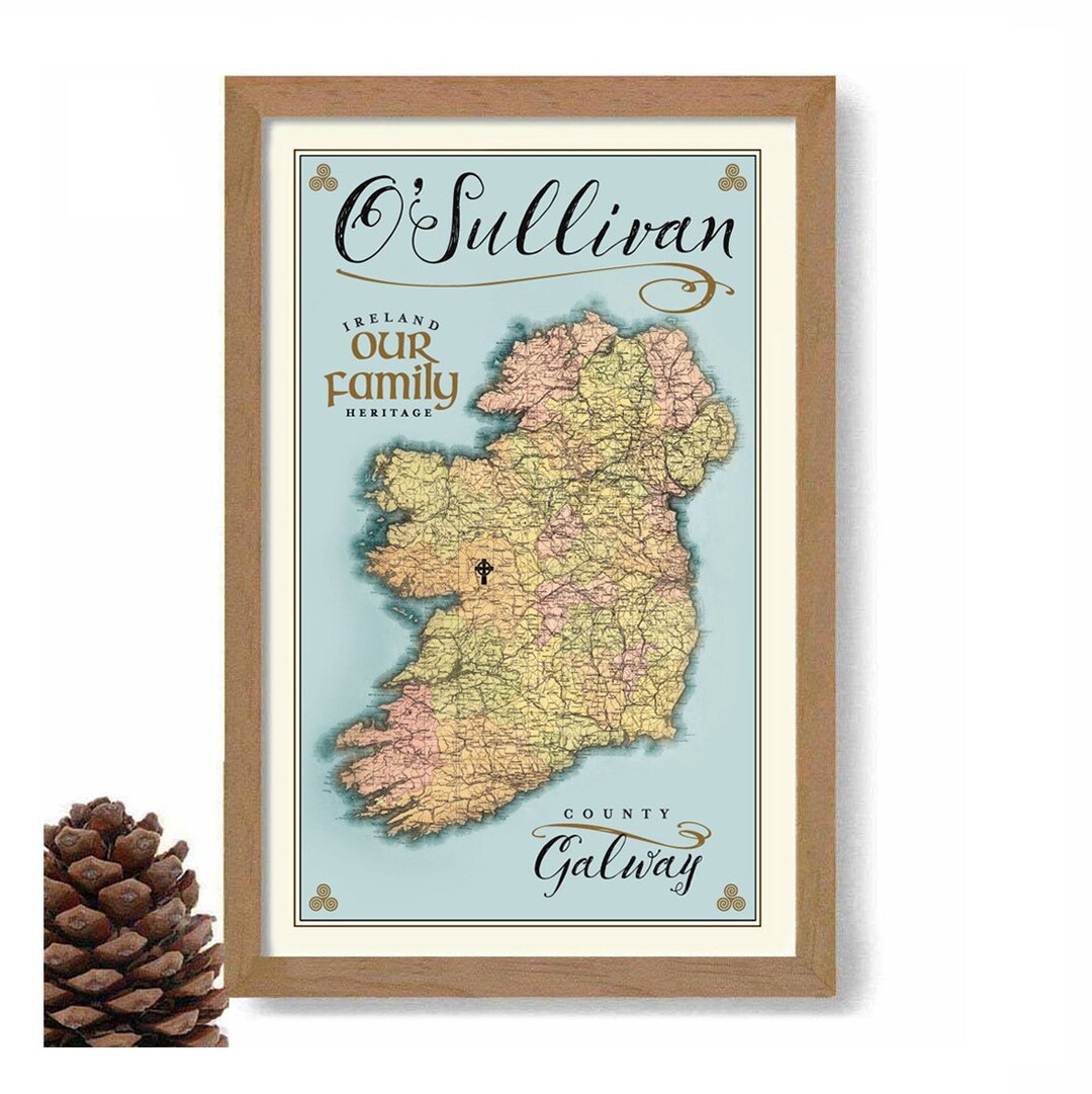 Personalized Ireland Map, Irish Name Gifts, Irish Family Name, Celtic ...