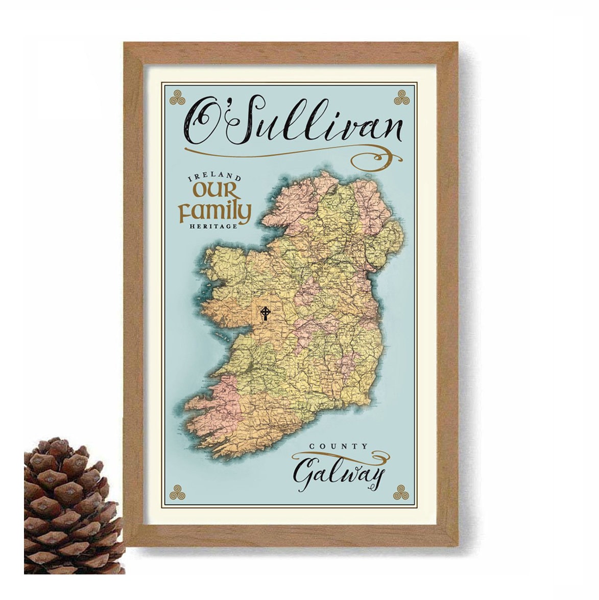 Personalized Ireland Map Irish name Gifts Irish Family Name | Etsy