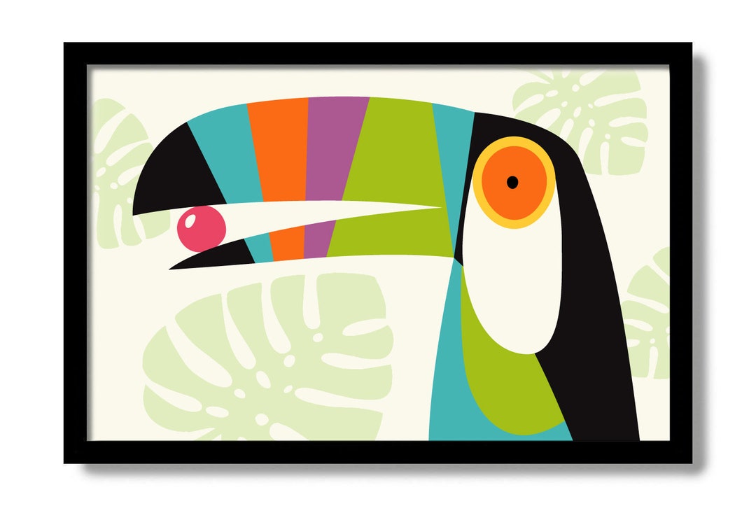 Mid Century Modern Wall Art, Toucan Print, Tropical Decor, Florida ...