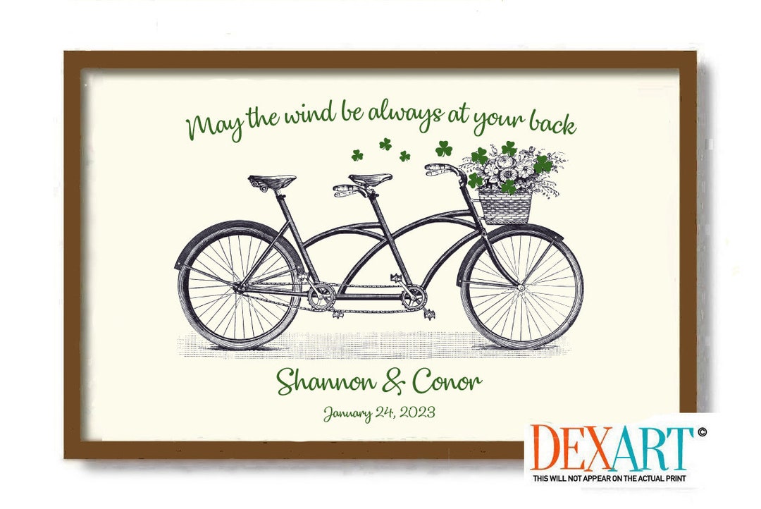 Irish Wedding Gift, Wall Art Print, Shamrock Decor, Personalized ...