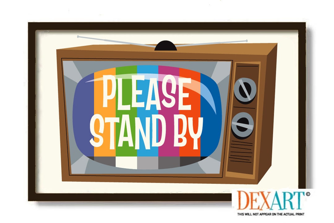 Mid Century Modern TV Wall Art Print, Atomic Decor, Vintage Color TV ...