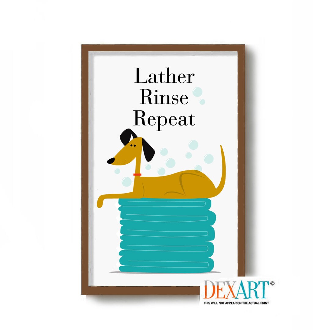 Laundry Room Decor Dog Wall Art Print, Atomic Dog Mid Century Modern ...