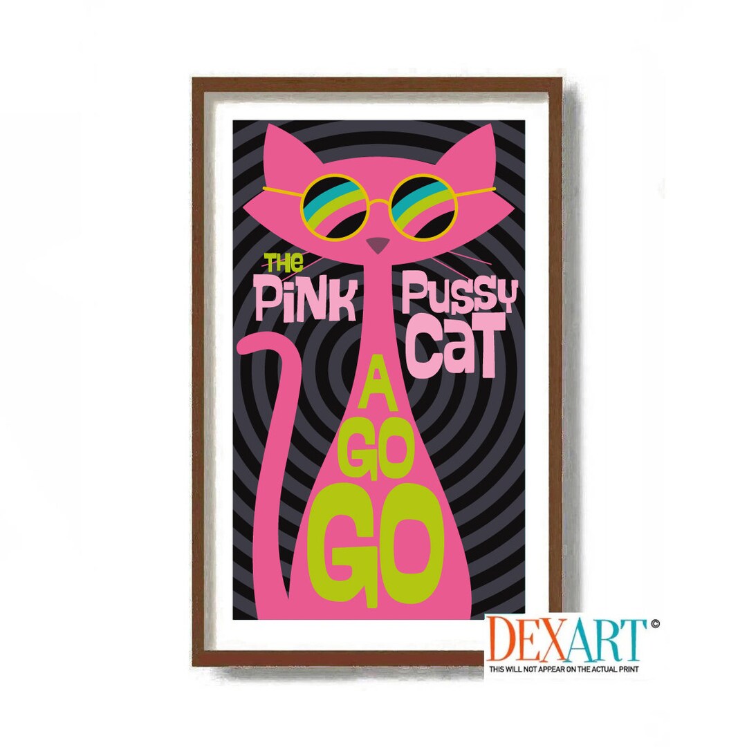 Go Go Bar Poster, Hippie Room Decor, Psychedelic Poster, Mid Century ...