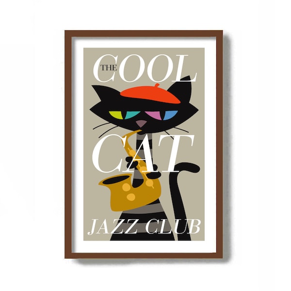 Cool Cat Poster - Etsy