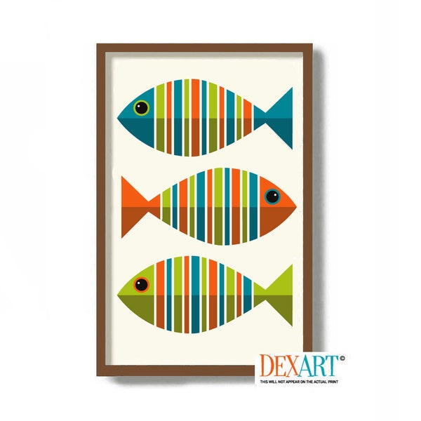 Mid Century Fish - Etsy