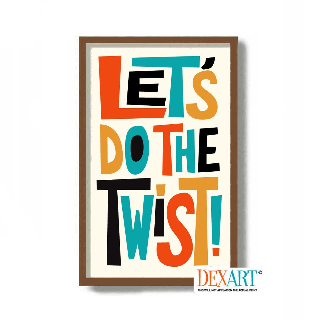 Dance Wall Art Print, Lets Do the Twist, Mid Century Art, Dancer Gift ...