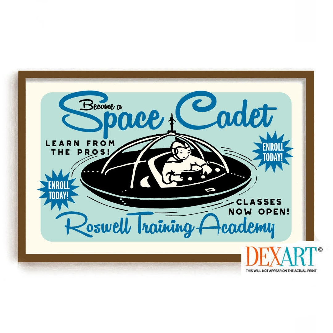 Roswell New Mexico Art Print, Atomic Space Wall Decor, UFO Flying ...