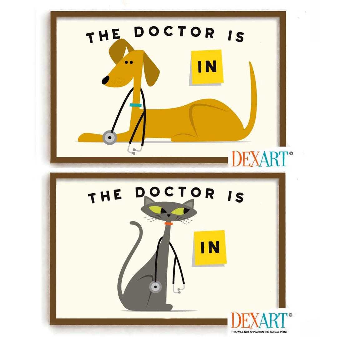 Veterinarian Gift Art Prints, Vet Tech Gift, Veterinary Clinic, Yellow ...