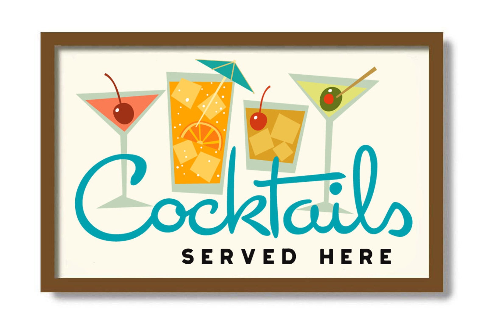 Cocktail Sign Signature Cocktail Poster Martini Art Print | Etsy