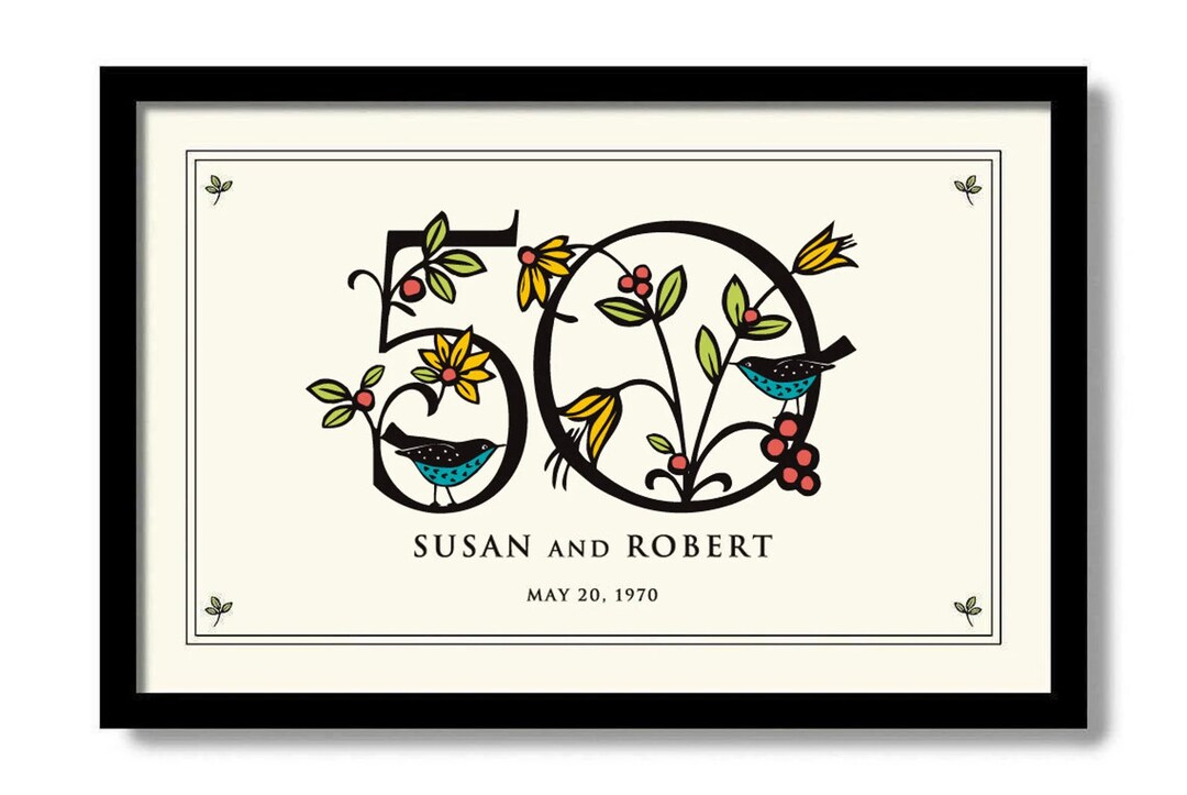 Love Wall Art 50th Anniversary Gifts for Couple Boho Decor - Etsy