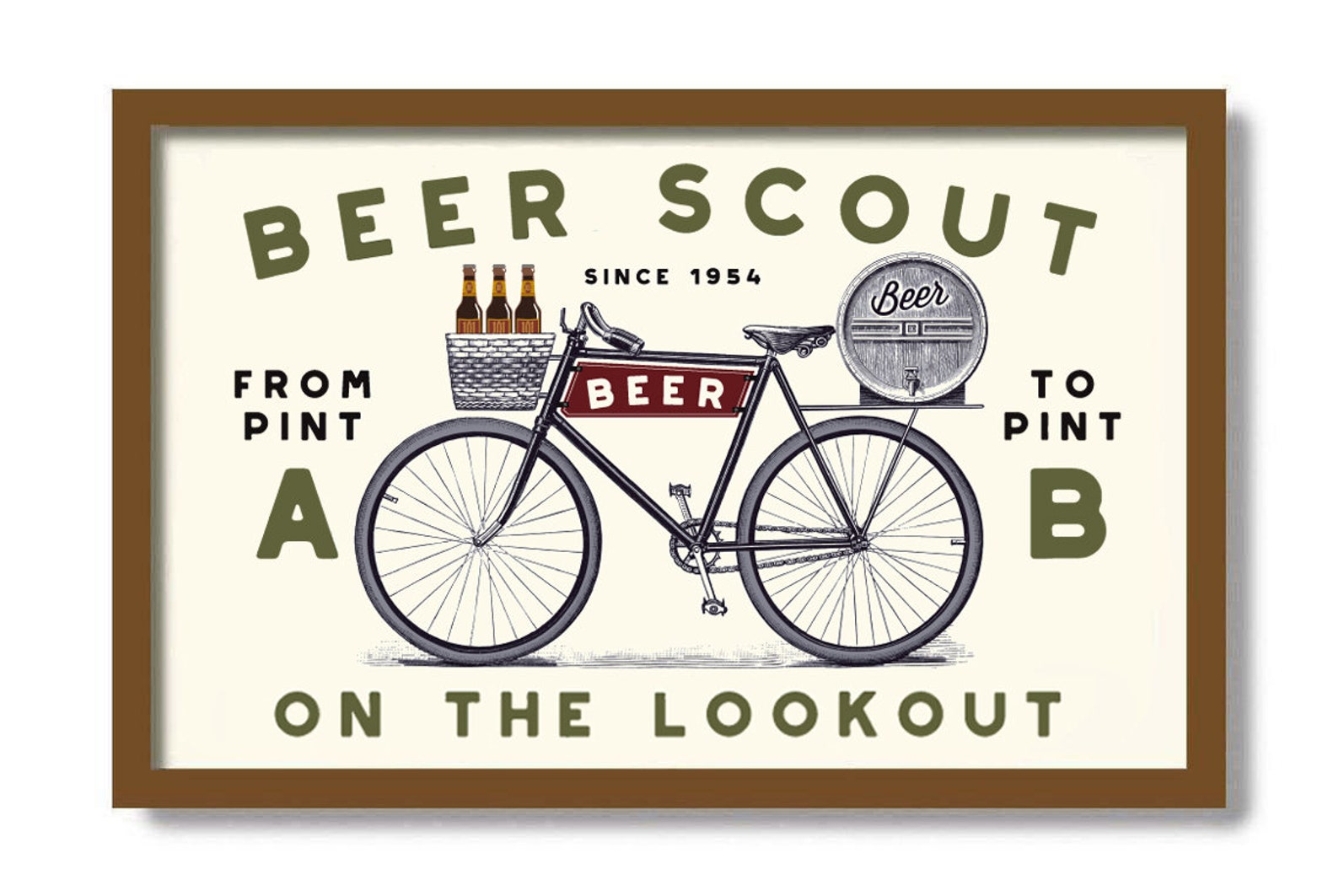 Beer Lover Gift, Bicycle Art for Men, Craft Beer Artwork Bike Decor ...