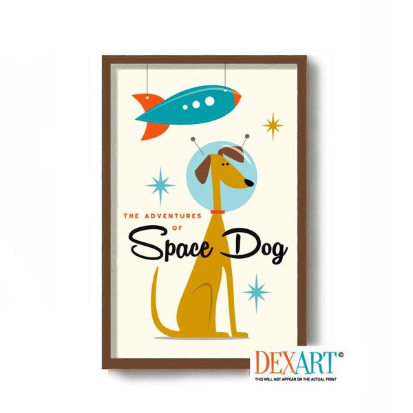 Space Dog Art - Etsy