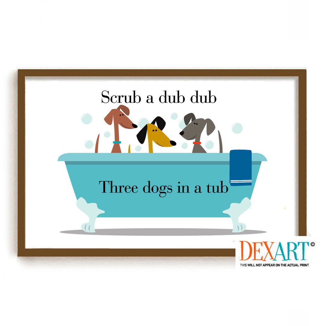 Dog Bathroom Art Print, Laundry Room Decor, Atomic Dog Mid Century ...
