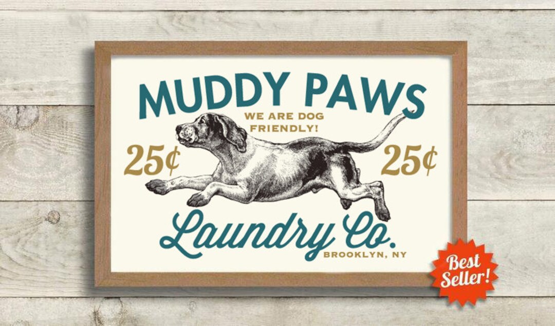Rustic Laundry Sign, Laundry Room Decor for Dog Lover, Laundry Room Art ...