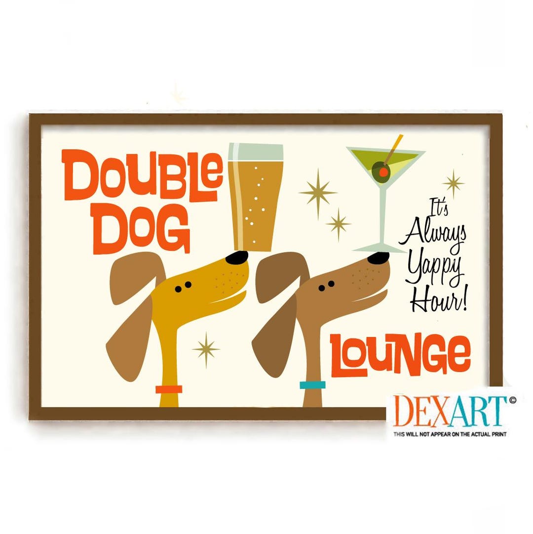 Mid Century Modern Art Prints, Labrador Retriever, Bad Dog Lounge ...
