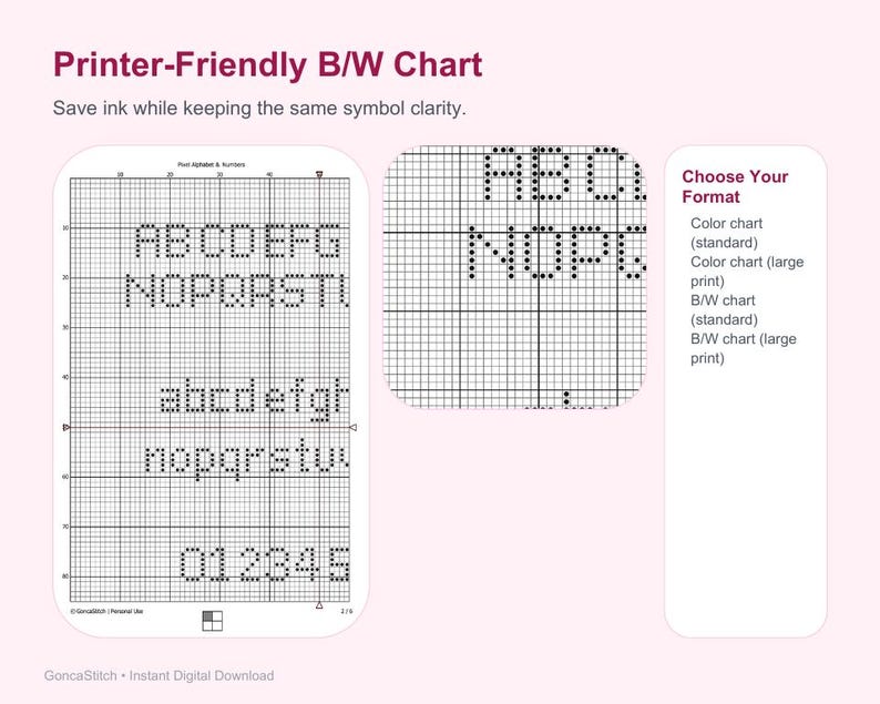 Pixel Alphabet & Numbers Cross Stitch Pattern PDF | 8-bit Block Font ...