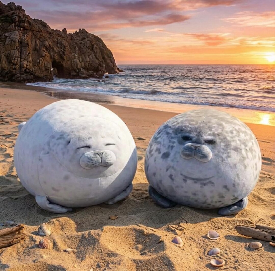 Angry Blob Seal Plush, 3D Chubby Sea Lion Pillow, Kids Cuddle Toy - Etsy