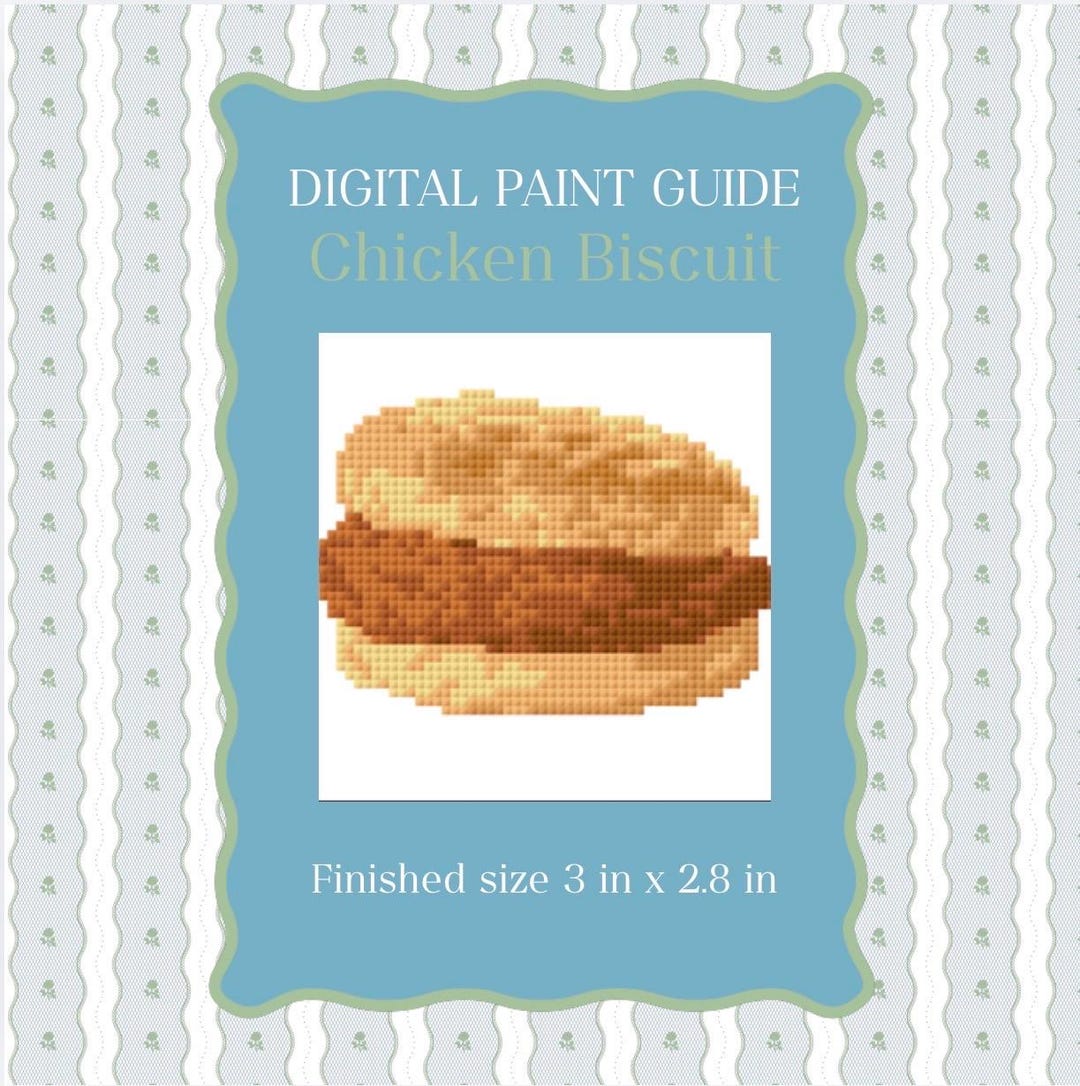 DIY Needlepoint Chicken Biscuit Pattern | Digital Chart for Painting ...