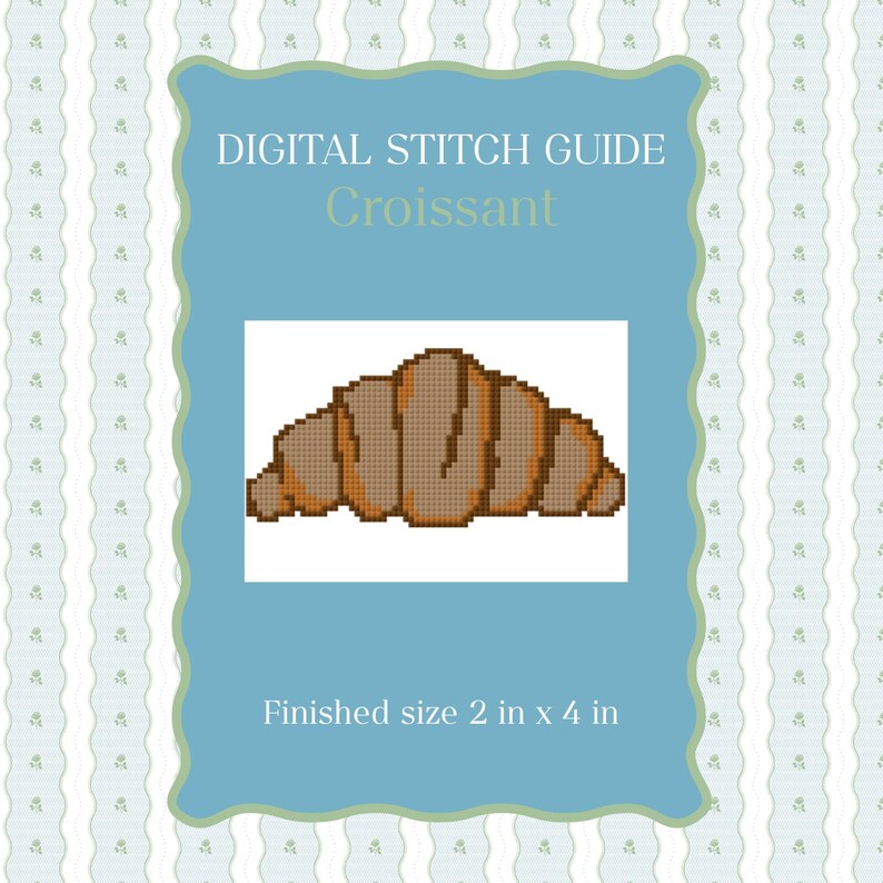 Croissant Digital Stitch Guide | Bakery Needlepoint Pattern | French ...