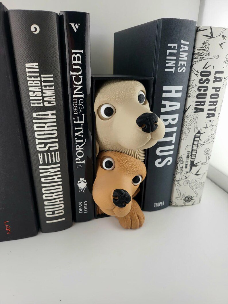 Curious Dogs Book Nook STL | Decorative Book Insert 3D Print | Dog ...