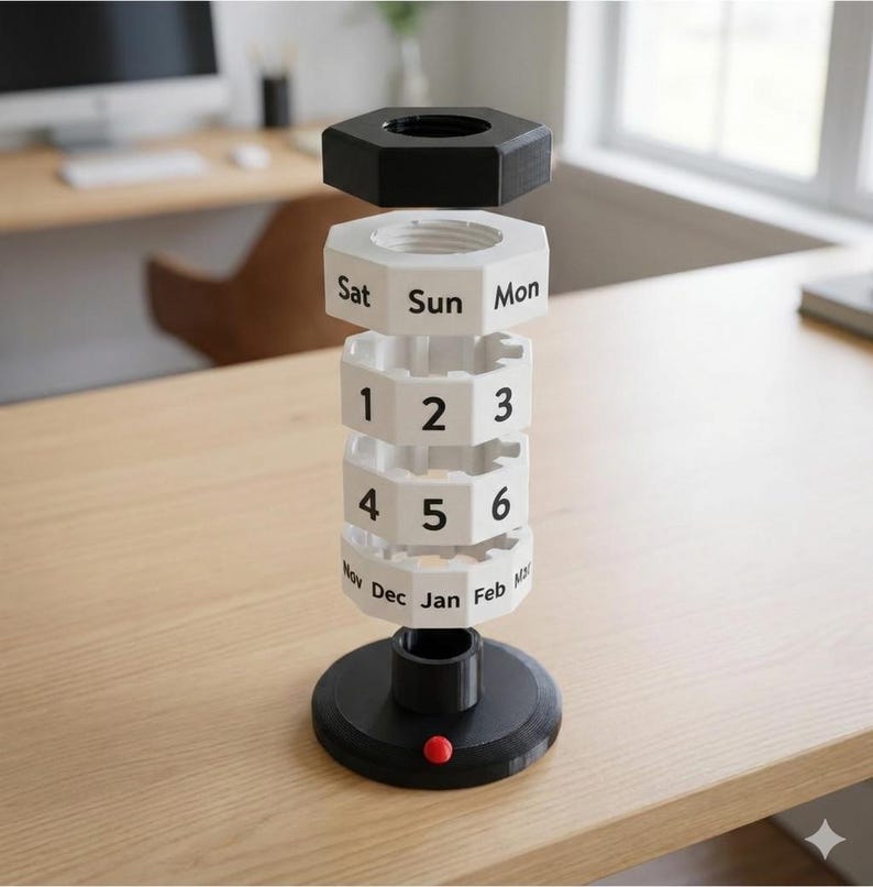 Rotating Calendar STL 3D Printable Desk Organizer - Etsy