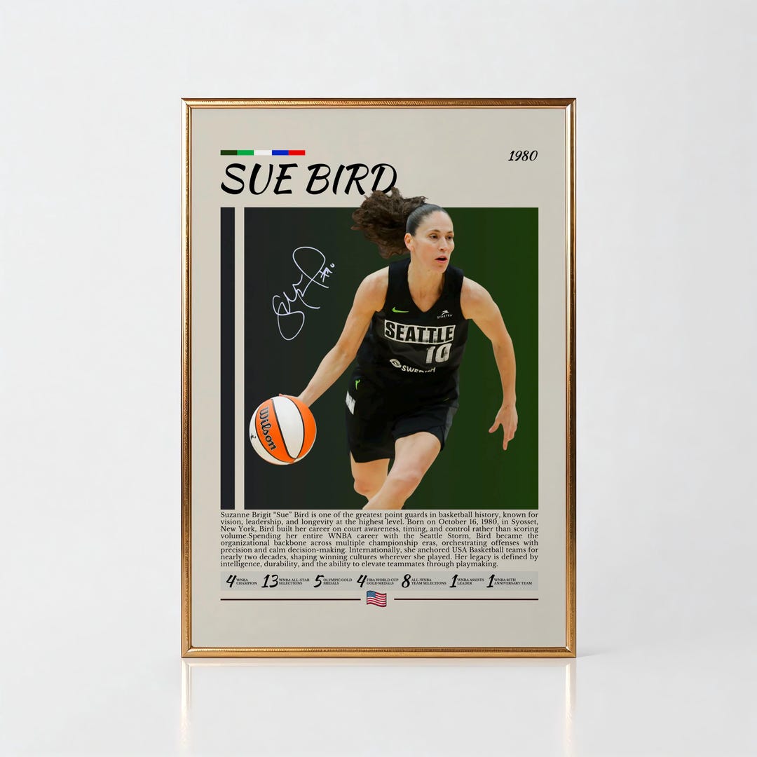 Sue Bird WNBA Poster, Elite Playmaker Wall Art (digital Download ...