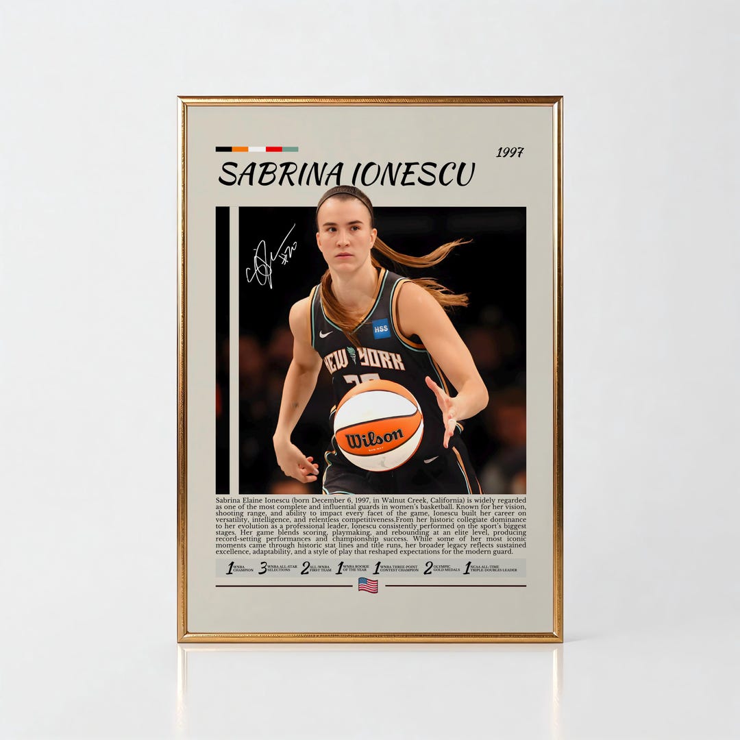 Sabrina Ionescu WNBA Poster, Elite Playmaker Wall Art (digital Download ...