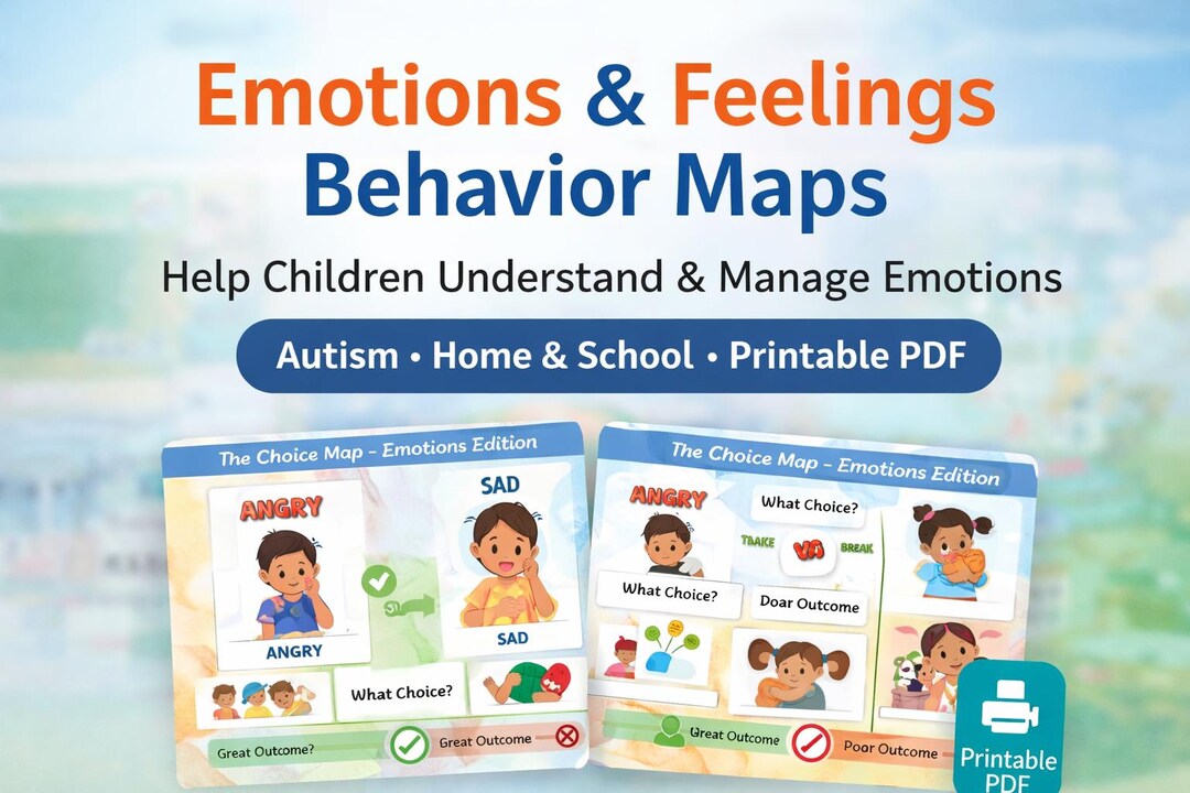 Feelings & Emotions Choice Map: Social Emotional Learning, Behavior ...