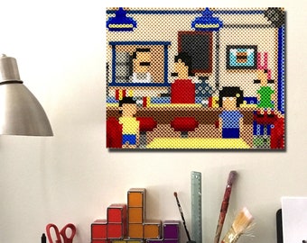 Hamilton Retro Pixel Pop Art. 8 Bit Sprites. Perler Bead Magnets. Pins ...