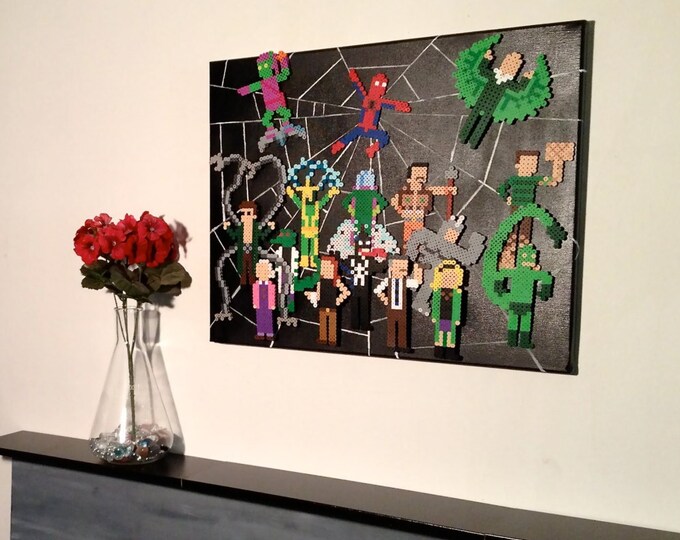 Amazing Spider-man Retro Art, 8 Bit Pixel Art, Perler Beads on Canvas ...