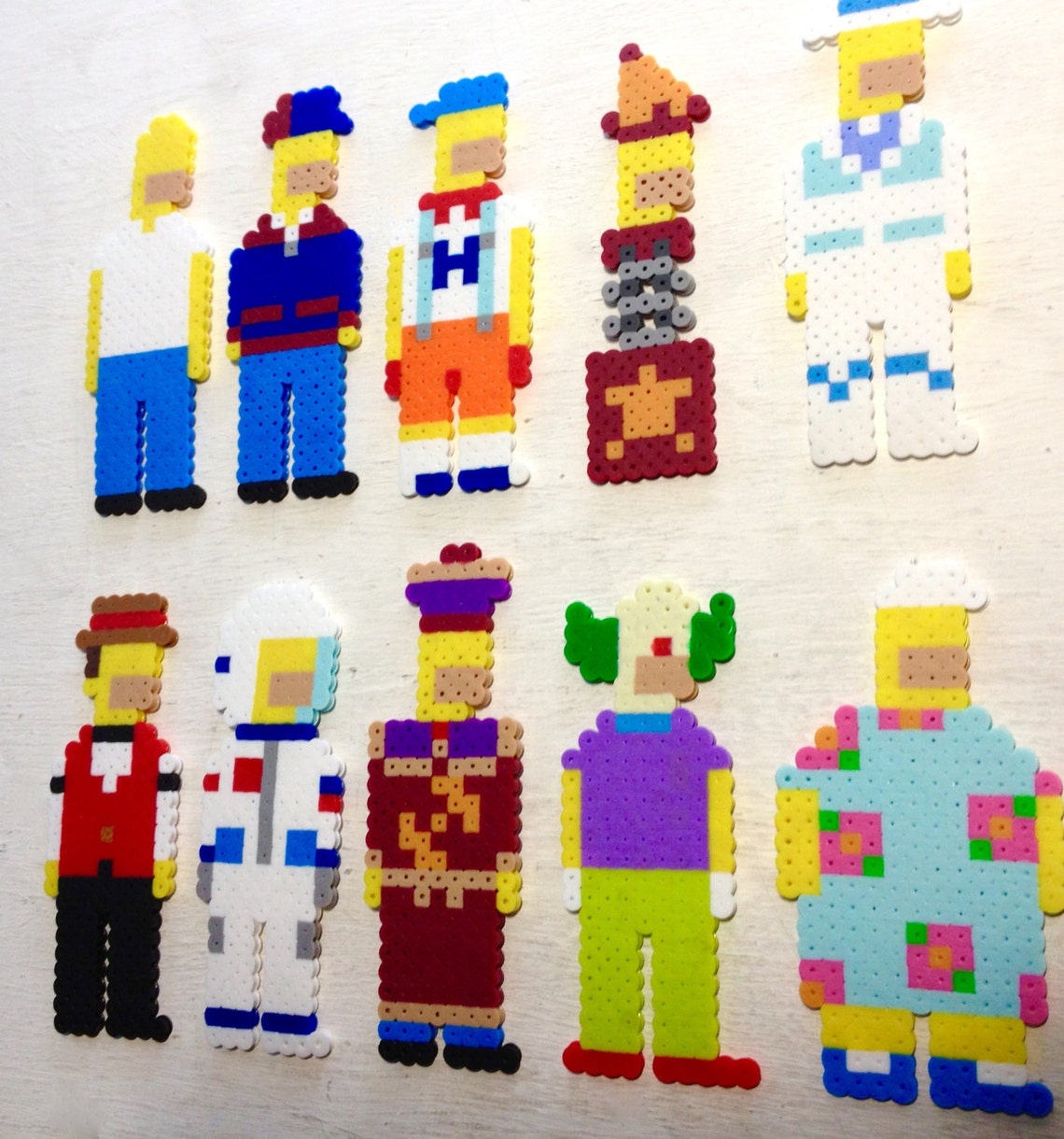 Many Faces of Homer Simpson. Retro Simpsons Pixel Art. 8 Bit - Etsy