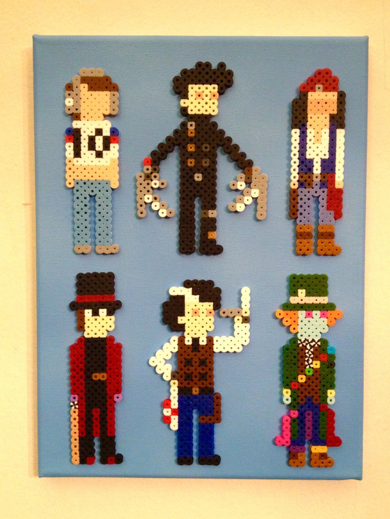 Johnny Depp Retro Art. 8 Bit Pixel Art. Perler Beads on Canvas. Mini ...