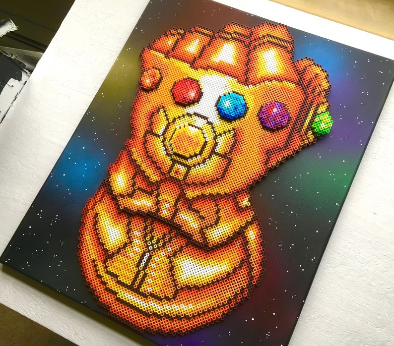 Infinity Gauntlet Pixel Pattern Perler Beads Cross Stitch - Etsy