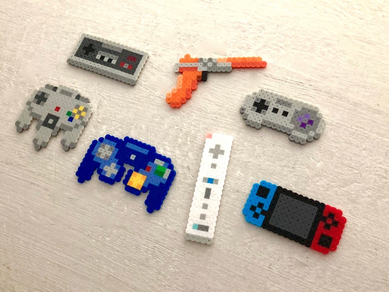 Nintendo Controller Retro Perler Bead Icons Magnets Pins 8 Bit | Etsy ...