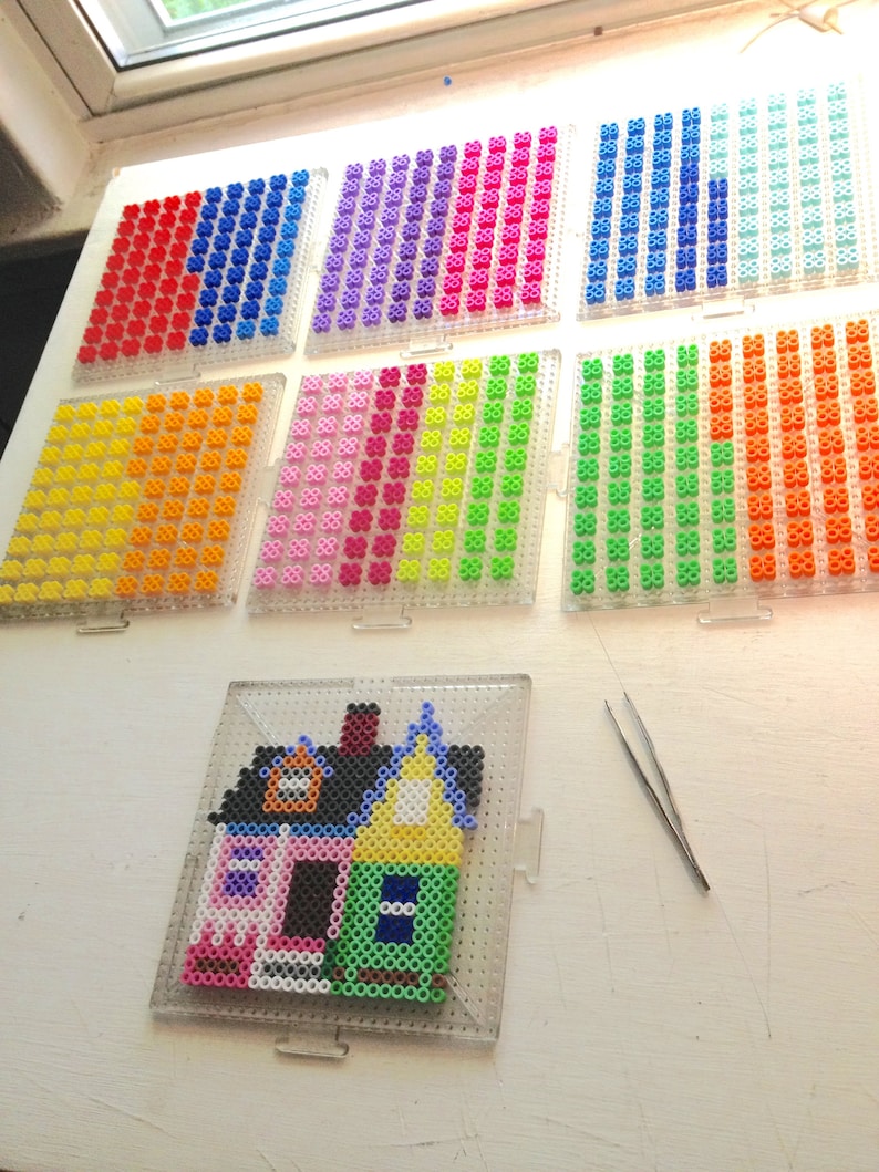 3D House from UP Perler Bead Pixel Pop Art | Etsy