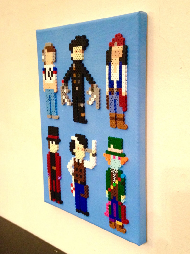 Johnny Depp Retro Art. 8 Bit Pixel Art. Perler Beads on Canvas. Mini ...