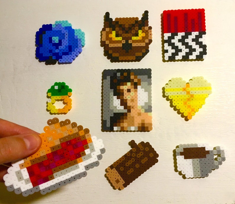 Twin Peaks Retro Perler Bead Icons Magnets Pins 8 Bit Pixel | Etsy